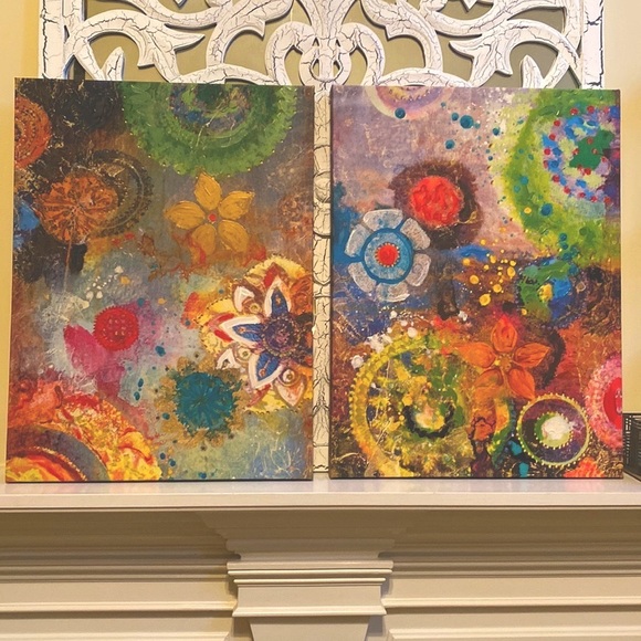 Home Interiors | Art | 2 Coordinating Canvas Abstract Pictures | Poshmark